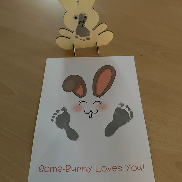 Easter Printable | "some-bunny Loves You" | Kids' Footprint Keepsake ...