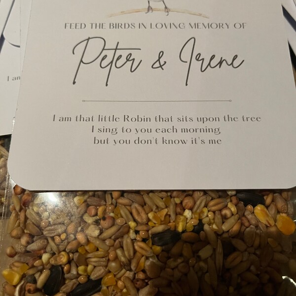Memorial Favours | Feed the Birds | Funeral Favours | Robin Favours ...