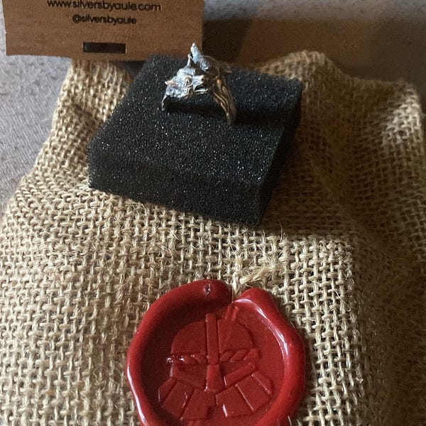 925 Sterling Silver Double Wolf Head Ring - Handcrafted, Unisex, Symbol ...