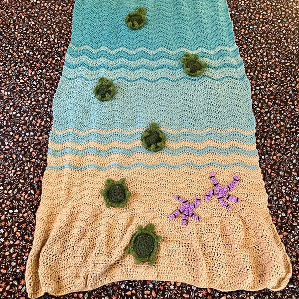 INSTANT DOWNLOAD Crochet Pattern ~ Sea Turtle Blanket Pattern ...