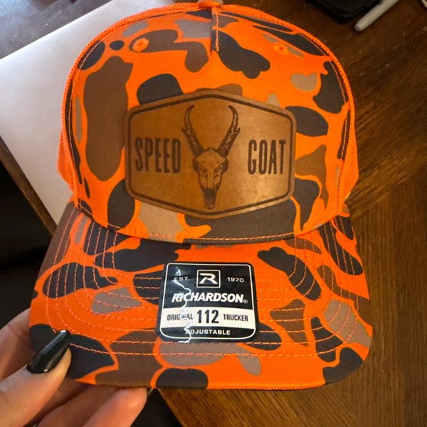 Richardson 112 PFP Custom Leather Patch Hat, Duck Camo, Printed Five ...