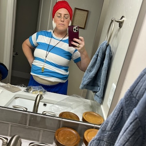 Night Cap Navy Blue Pointed Handmade Nightcap With Pompom Cotton Adult ...