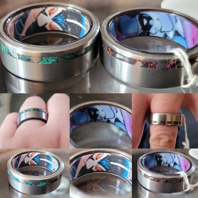 Macassar Ebony With Green Opal & Glow Powder Inlay Wooden Ring - Etsy