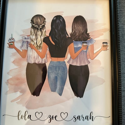 Custom Best Friends Portrait PRINTABLE Personalized BFF - Etsy