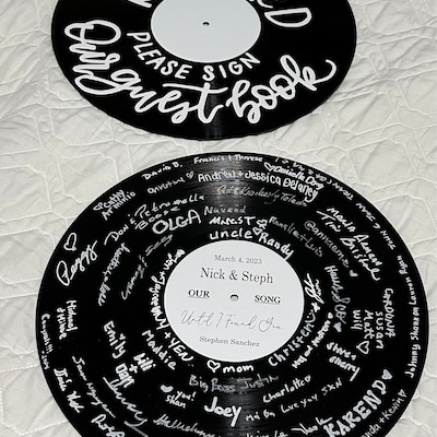 Wedding Guest Book Idea, Custom Record Guest Book Vinyl Record Guest ...