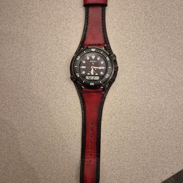 Echt lederen band horlogebandje 16 mm 18 mm 20 mm 22 mm 24 mm, leren ...