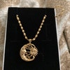 Sun and Moon Vintage Style Celestial Yin Yang Celestial Zodiac Mystic Charm Dainty 18k Gold ...