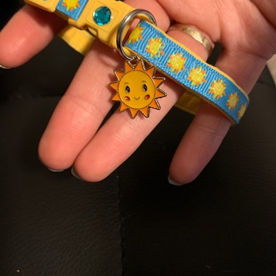 Sun Cat Collar Suns on Blue Breakaway Cat Collar Kitten or Large Size ...