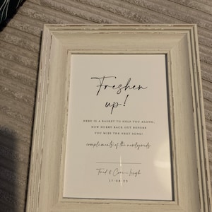 Freshen up Bathroom Wedding Reception Table Sign, Help Yourself to ...