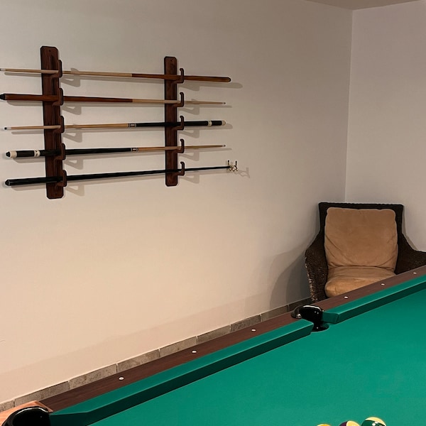 Cue Hanger, Pool Cue Holder, Cue Wall Rack, Wood Cue Hanger, Billiard ...