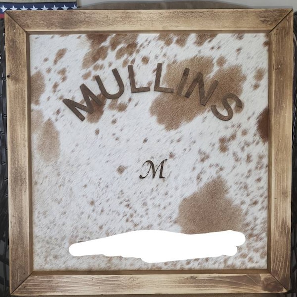 Cowhide Branding Frame, Cowhide Wood Sign, Family Heirloom, Unity ...