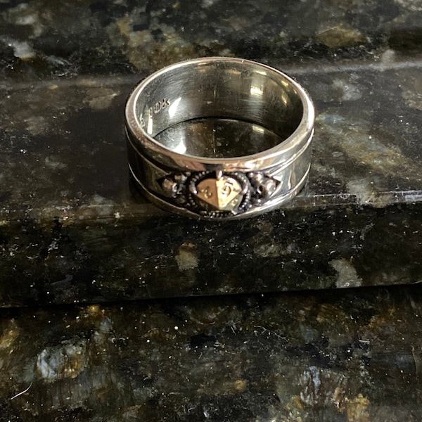 D10 Mens Band Mixed Metals Sterling and 14k Options - Etsy