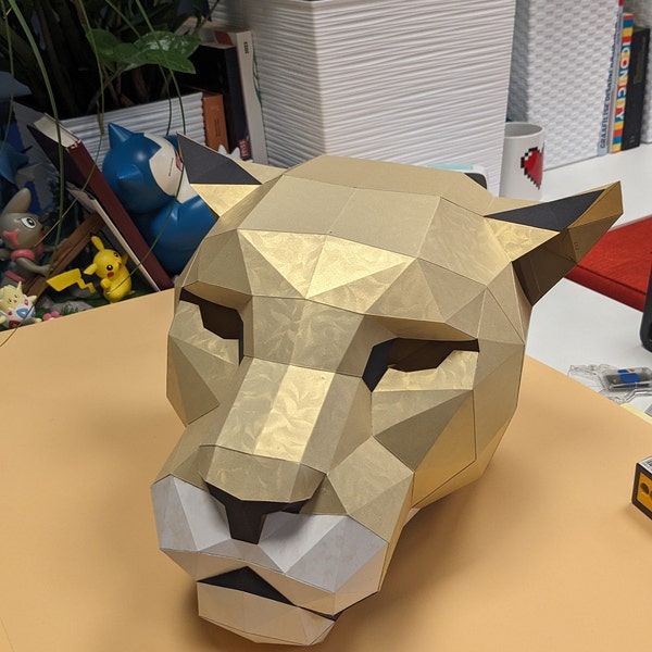 Jaguar Mask: DIY Papercraft Low Poly Costume (PDF Template) - Etsy