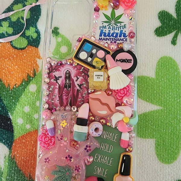 Ultimate Bling Leopard Make up Handmade MOST PHONES Case Cell Cover ...