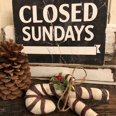 Vintage CLOSED SUNDAYS Wood Sign Farmhouse Decor Wall Art Print Antique ...