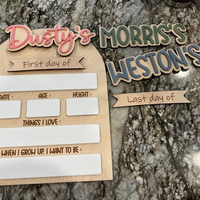 First Day of School Sign, Custom Interchangeable Board, Back to School ...