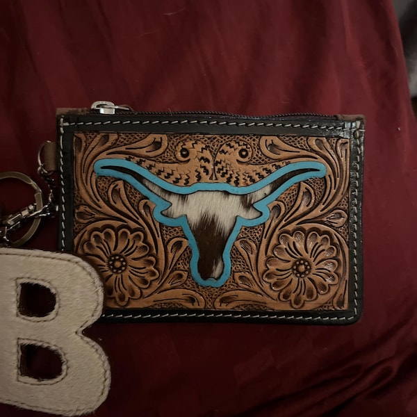 THUNDERBIRD LONGHORN KEYCHAIN Brown Wallet | Genuine Hair on Freebird ...