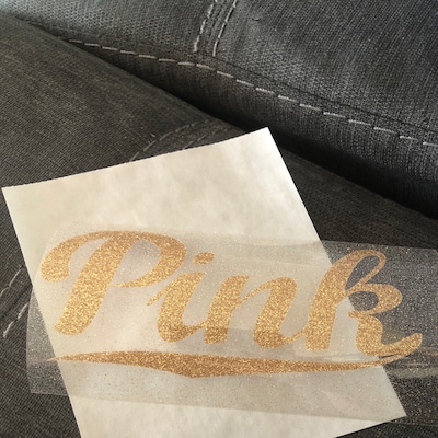 VS Pink Cursive Inspired Iron on Vinyl Decal Heat Transfer - Etsy