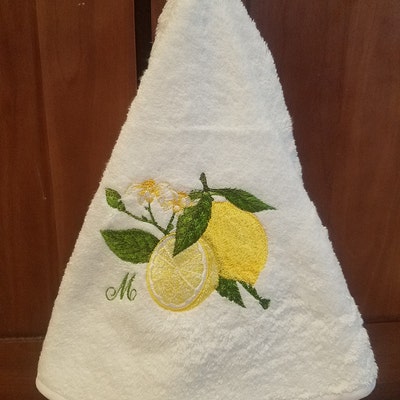 Round Hand Towels Embroidered Cherry Kitchen Towels Red - Etsy