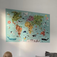 Poster World Map Children Prints Learning Posters Kids World - Etsy UK