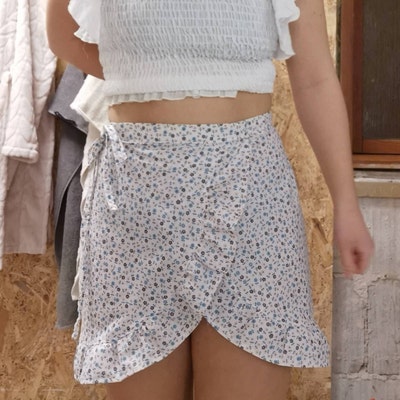 Ruffle Wrap Skirt Pattern for Women, High Waisted Ruffle Skirt Pattern ...