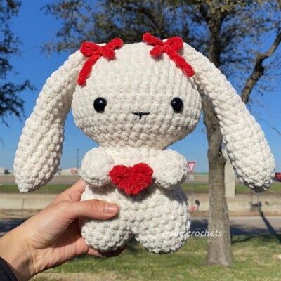 Valentine Bunny Pattern, PDF File, Instant Download, Crochet, Amigurumi ...