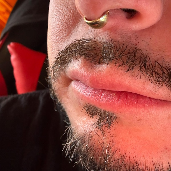 14k Gold Daith Earrings, Daith Piercing Jewelry, Crescent Moon Earring ...