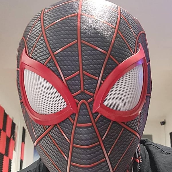 Animated Spiderman Faceshell Lenses Mask Fabric With Puffy Painting - Etsy