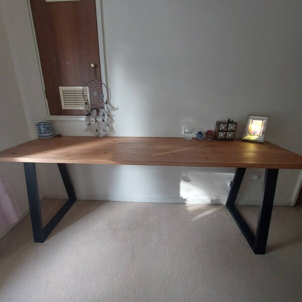 Bespoke Rustic Music Production Desk With Trapezium Legs - Etsy