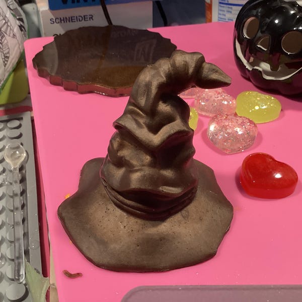 3” 3D Silicone Wizard Hat Mold - Sorting Hat Mold for Candle Soap Resin ...
