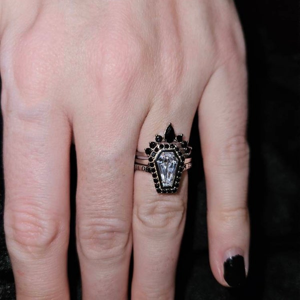 Together Forever Rings/gothic Engagement Rings/punk Wedding Rings ...