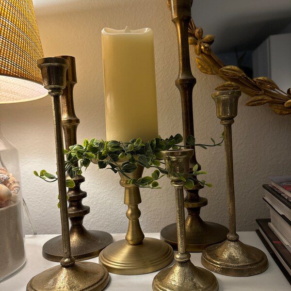 1.5 Inch Candle Ring, Teal Berries & Shells Mini Wreath, Coastal Decor ...