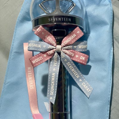 SEVENTEEN SVT Caratbong Ribbon Bow Keychain Pendant Light Stick Lanyard ...
