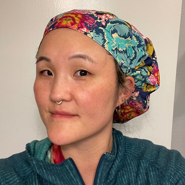 Bows and Cherries Scrub Cap, Euro Scrub Cap, Surgical Scrub Hats, Scrub ...