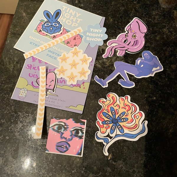 Moody and Pink Sticker Pack, Small Sticker Pack, Relatable Stickers - Etsy