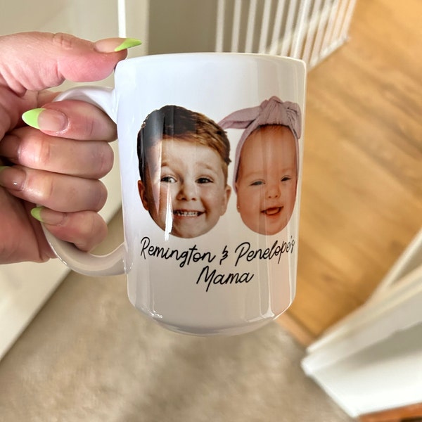 Two Baby Face Mug, Personalized Photo Gift, Custom Baby Face Mug ...