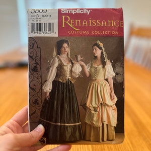 Simplicity 2881 Civil War Dress UNCUT Costume Sewing Pattern Plus Size ...