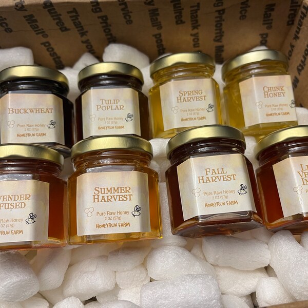 Honey Sampler - 8 Varieties of Pure Raw Honey - Etsy
