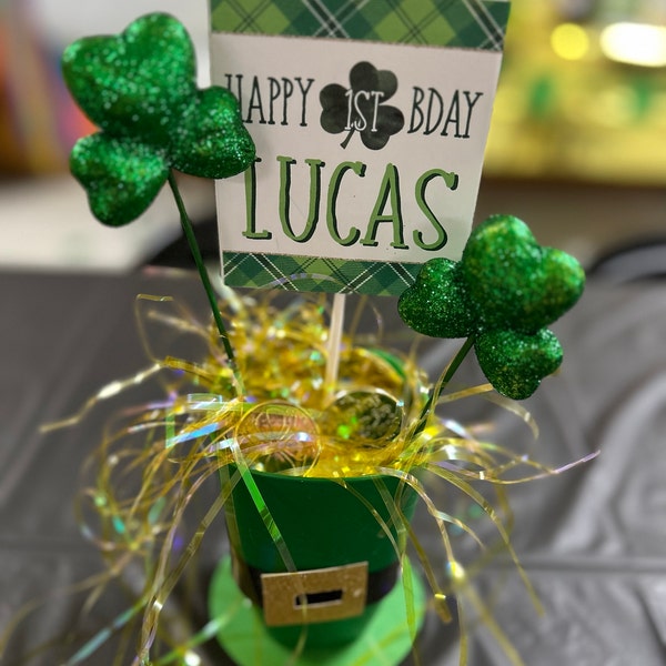 Irish First Birthday Personalized Centerpiece Signs -- St. Patrick's ...