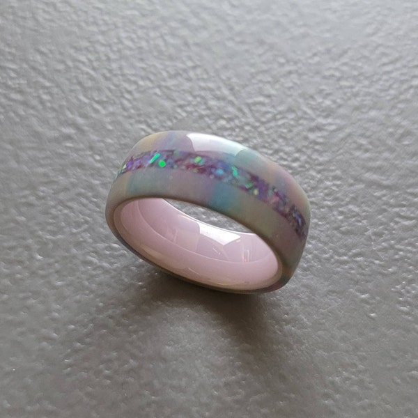 Unicorn Poop Ring With Opal Inlay - Diamond Dust Ring - Diamondcast ...