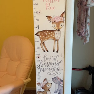 Woodland Growth Chart Canvas Growth Chart Floral Growth | Etsy