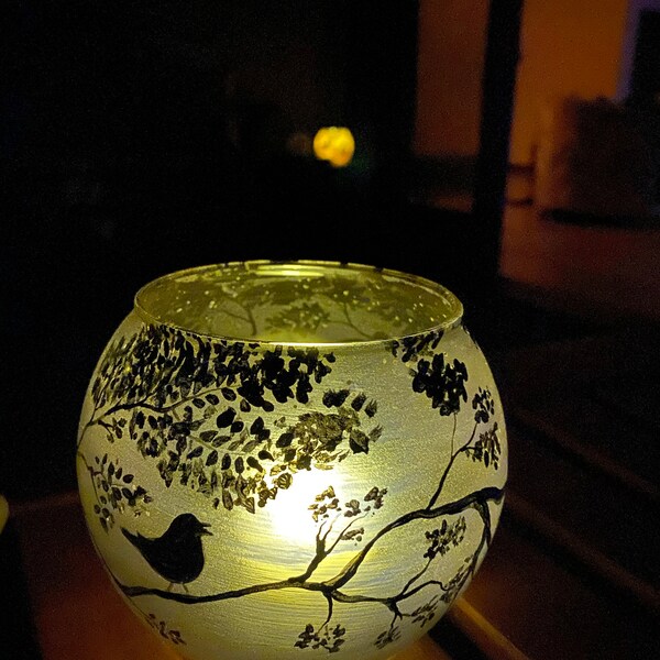 Christmas Countdown Glass Globe Dry Erase/ Chalk Candle Holder Candy ...