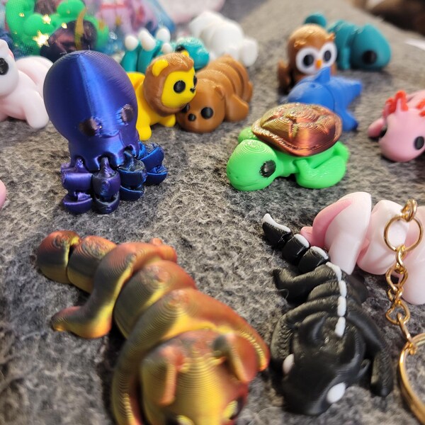 3D Printed Halloween Mini Figure Set | 6-pack | Bat, Spider, Black ...