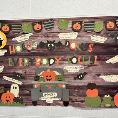Hocus Pocus Everybody Focus Halloween October Bulletin Board Kit - Etsy