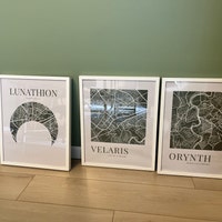 SJM Multiverse Map Prints, Maasverse Velaris Orynth Lunathion Crossover ...