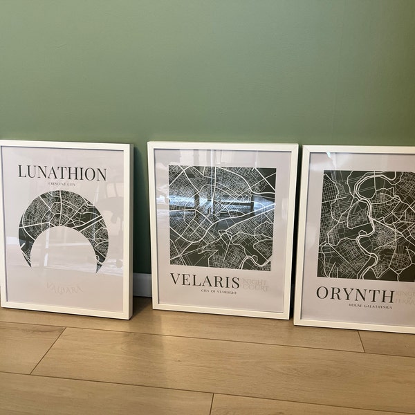 SJM Multiverse Map Prints, Maasverse Velaris Orynth Lunathion Crossover ...