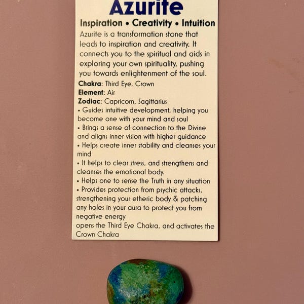 Azurite Tumbled Stone - Polished Azurite Stone - Tumbled Azurite ...