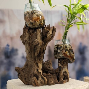 Molten Glass & Gamal Root Patterned Flower Vase With LED Light - Etsy