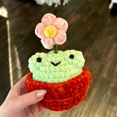 Flower Frog in Pot Plushie Frog in a Pot Plushie Flower Frog Crochet ...