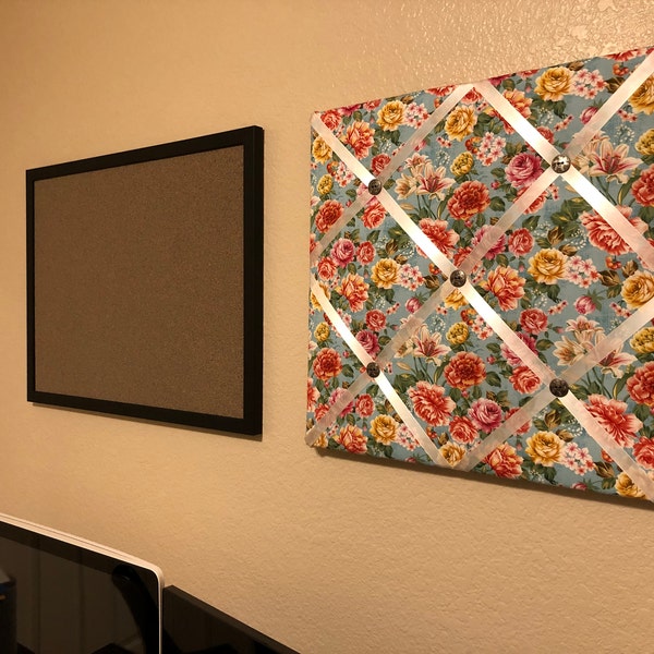 Navy Memory Board Dark Blue Pin Board Navy Fabric Ribbon Board Dark ...